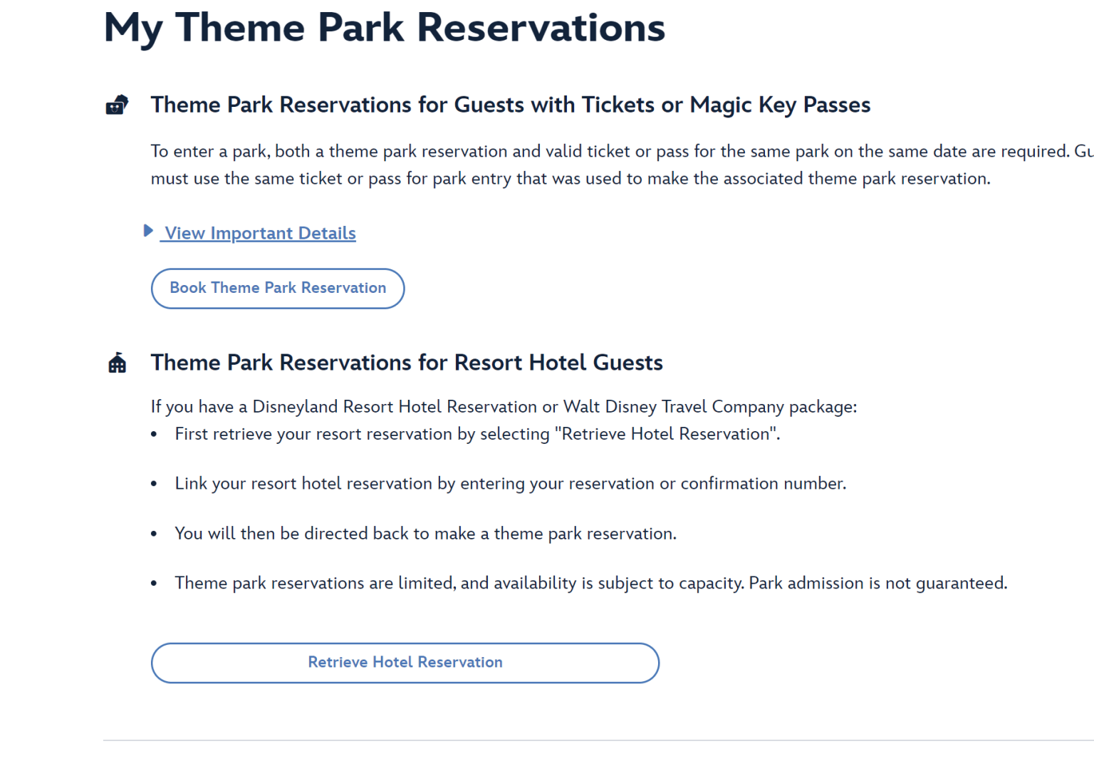 Disneyland Park Reservations Explained